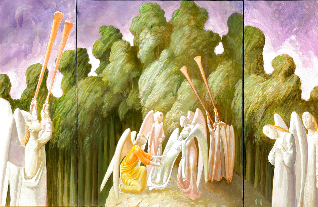 Fallen Angels Triptych 1989 Oil on Canvas by Alexander Anufriev - For ...