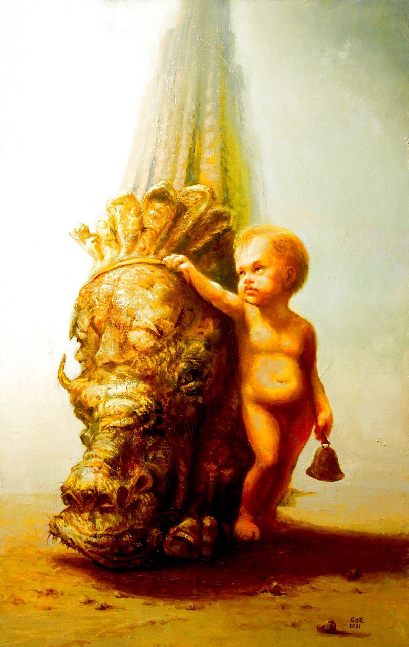 Allegory 2021 Oil on Canvas 37x20 by Gor Abrahamyan - For Sale on Art Brokerage