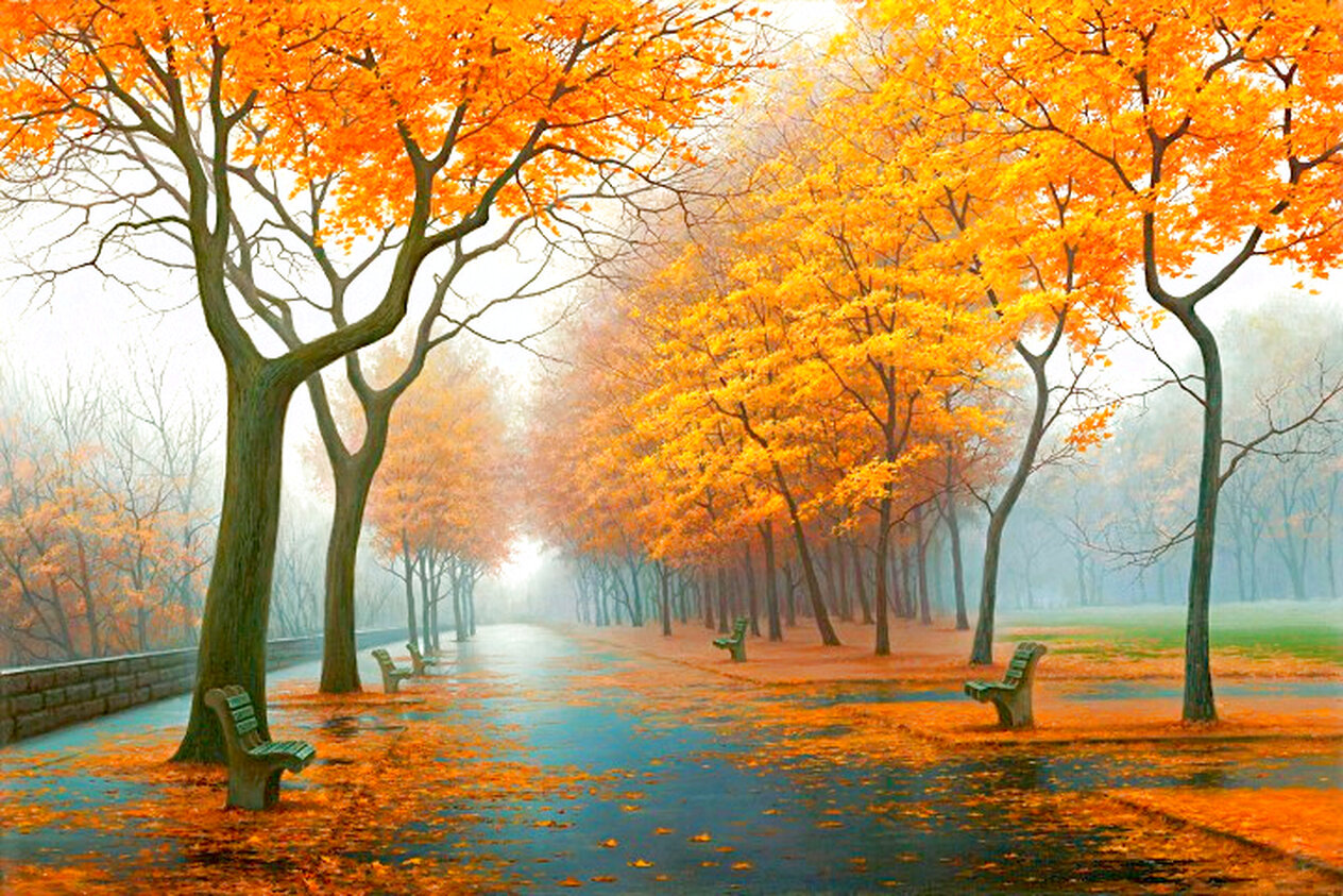Autumn Leaves 2008 Giclee on Canvas 24x36 by Alexei Butirskiy - For ...