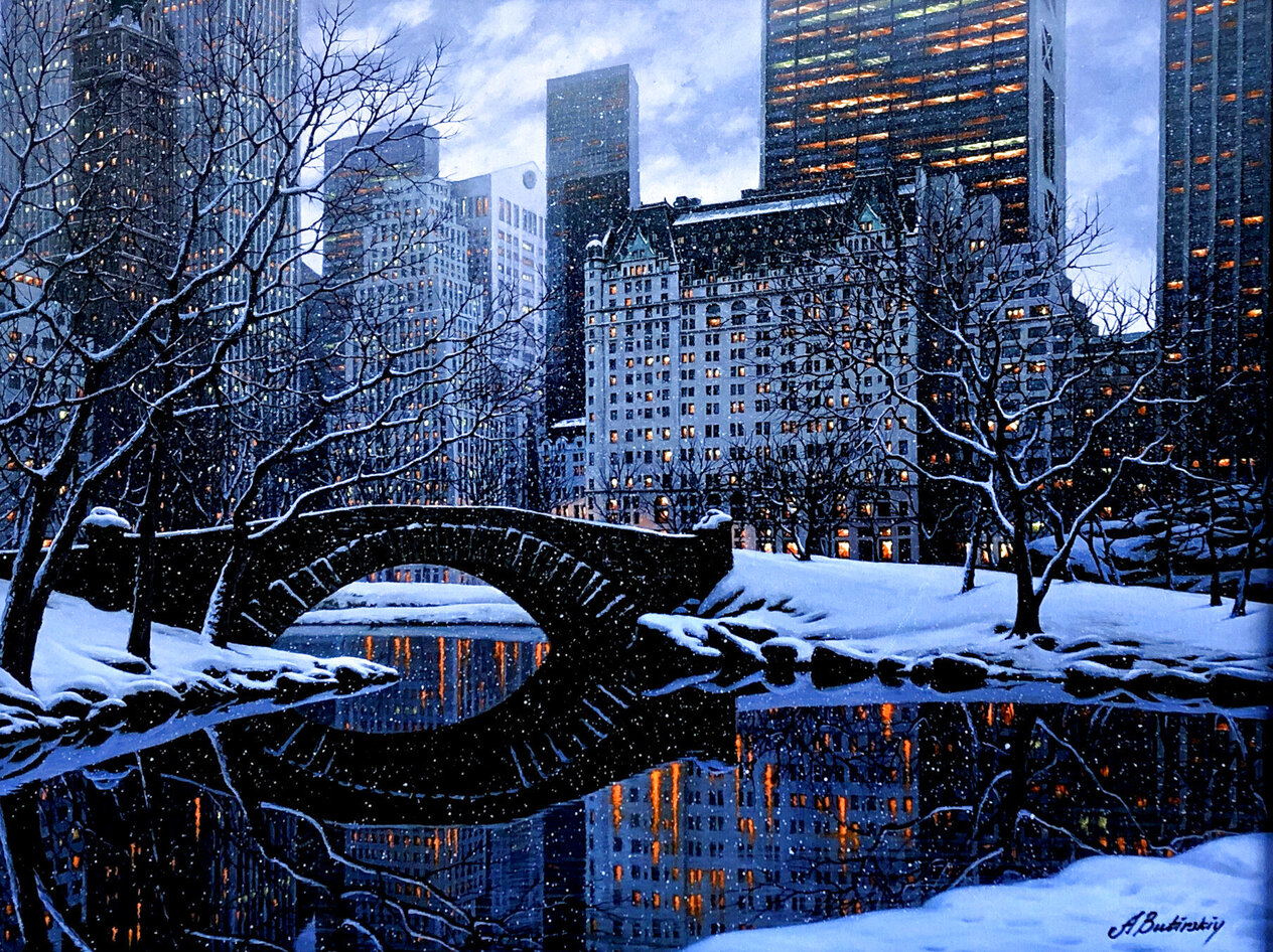 Central Park - Framed Limited Edition Embellished Giclee on Canvas ...