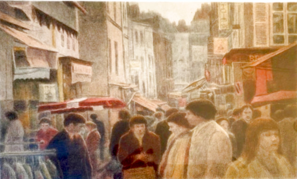 Rue Mouffetard IV AP 1984 Lithograph 9x13 by Harold Altman - For Sale ...