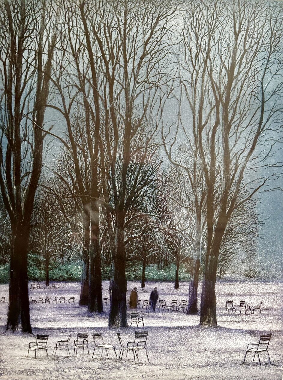 December Snow 1984 Framed Limited Edition Lithograph 13x10 by Harold ...