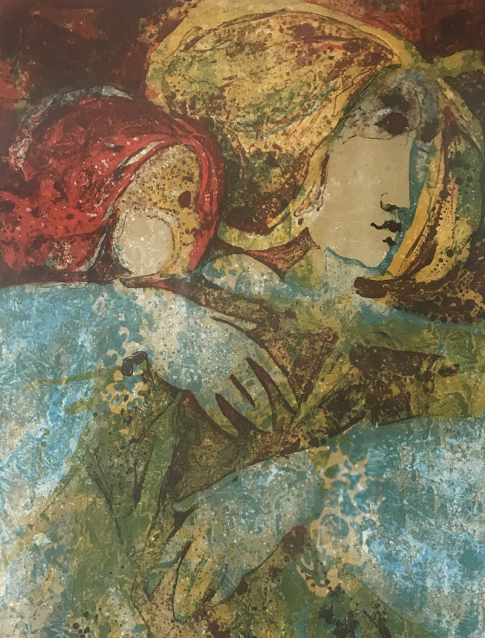 Mother and Child 1970 Lithograph 22x16 by Sunol Alvar - For Sale on Art ...