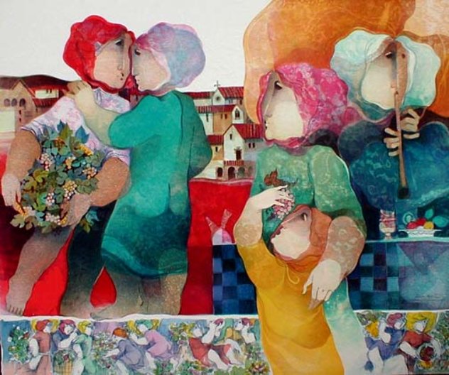 Mother and Child 1970 Lithograph 22x16 by Sunol Alvar - For Sale on Art ...