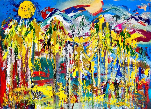 Vail Colorado 2015 Acrylic and Oil on Canvas 46x60 by Giora Angres ...