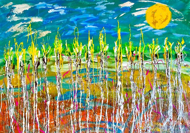 Rejuvenation Landscape 2023 Oil and Acrylic on Canvas by Giora Angres ...