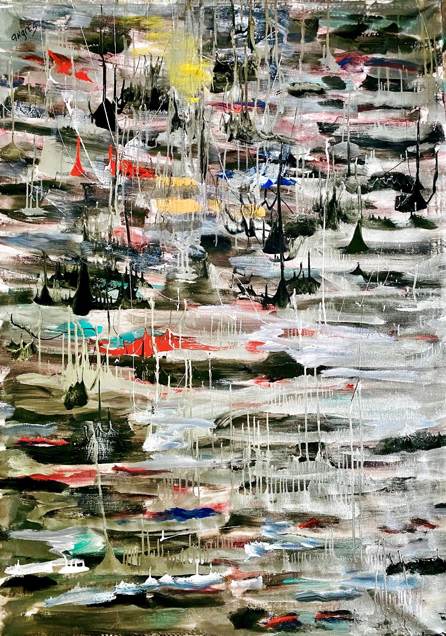 Somewhere in Time 2023 Acrylic and Oil on Canvas by Giora Angres - For ...