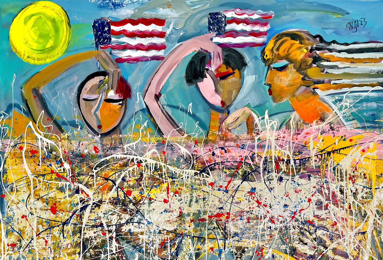 Fourth of July 2025 Mixed Media on Canvas by Giora Angres - For Sale on ...