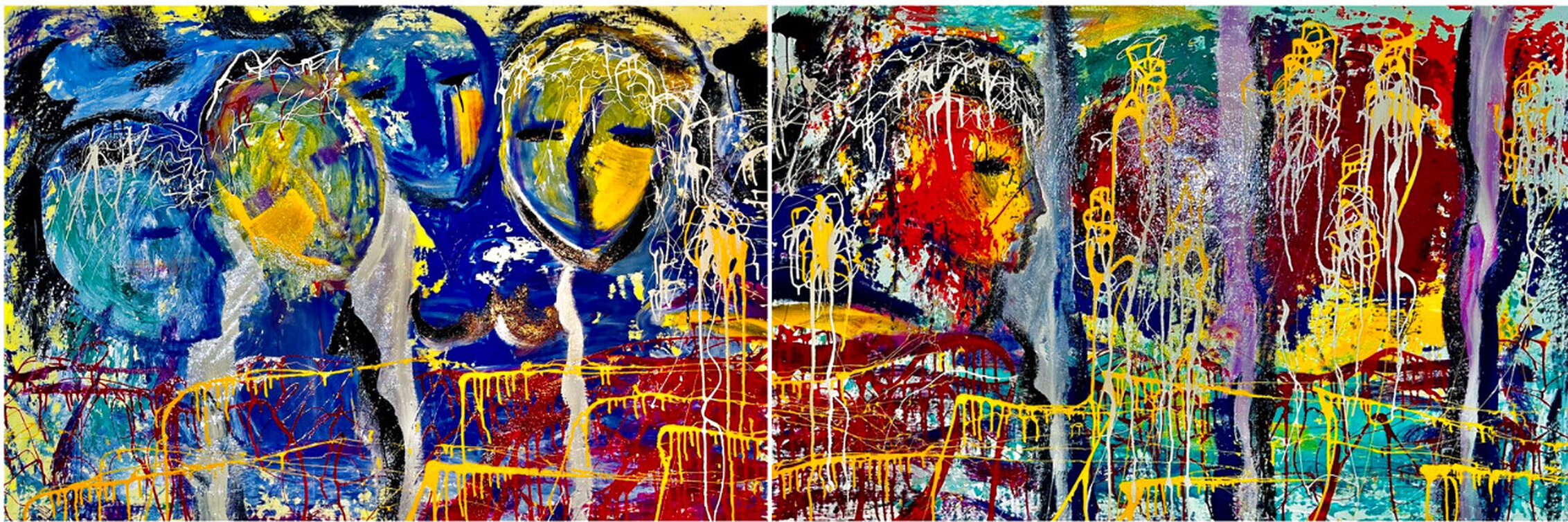 For All Seasons Diptych 2017 Mixed Media on Canvas by Giora Angres ...