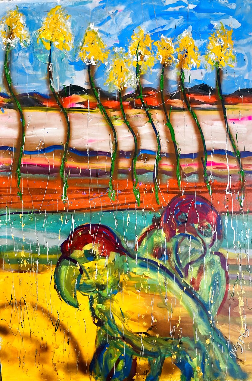 Early Rain 2026 Oil and Acrylic on Canvas 62x46 by Giora Angres - For ...