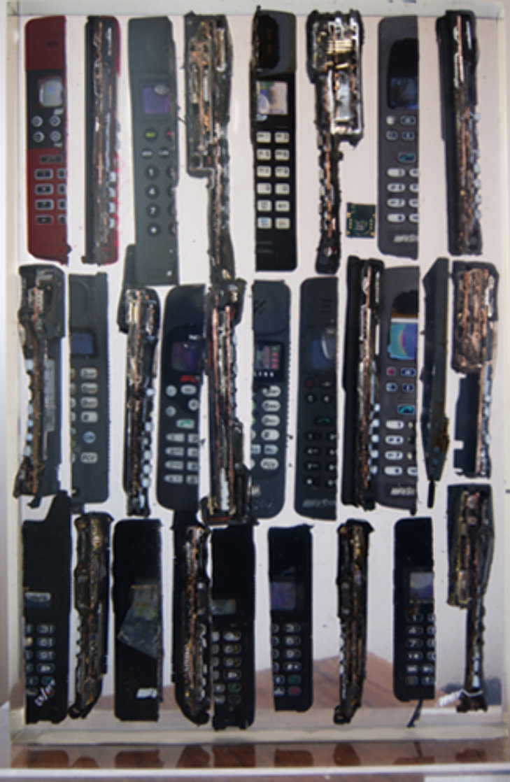 Untitled Cell Phone Sculpture 2005 by Arman Arman