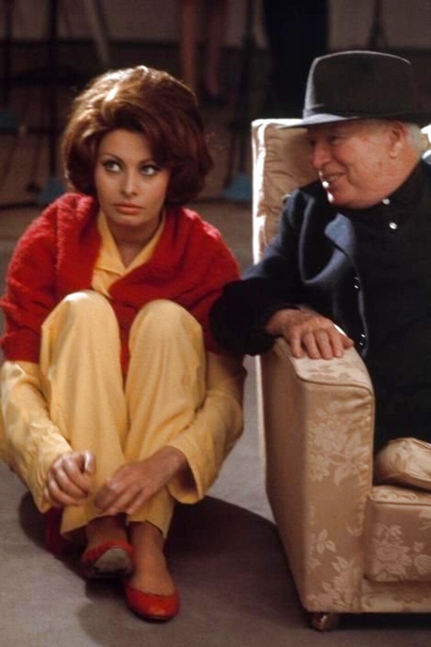 Sophia Loren with Charles Chaplin on the Set of Countess From Hong Kong ...