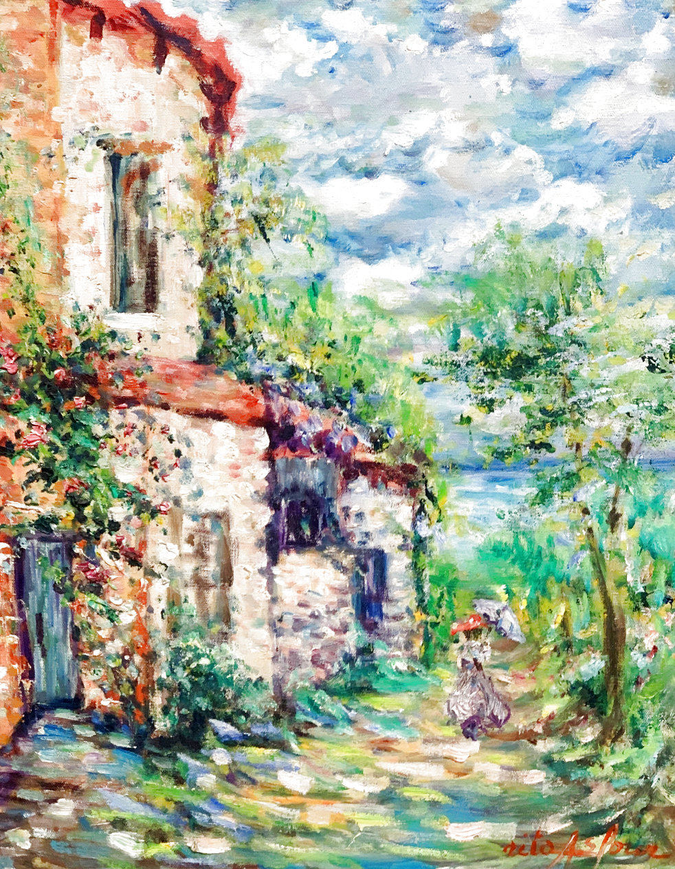 Untitled Landscape Oil on Canvas 20x16 by Rita Asfour - For Sale on Art ...