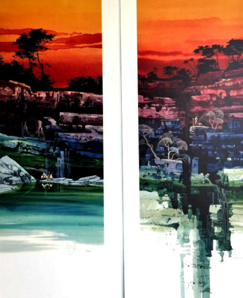 Evening Vista I & II 2000 Lithograph 27x9 by Michael Atkinson - For ...