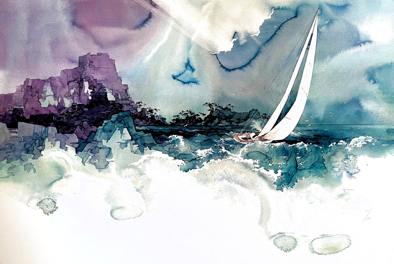 Reaching Sails 1986 Lithograph 27x34 by Michael Atkinson - For Sale on ...