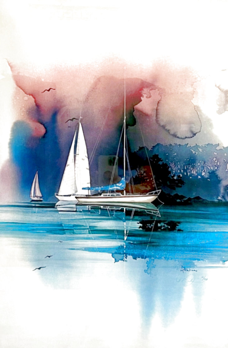 White Sails 1986 Collotype 29x19 by Michael Atkinson