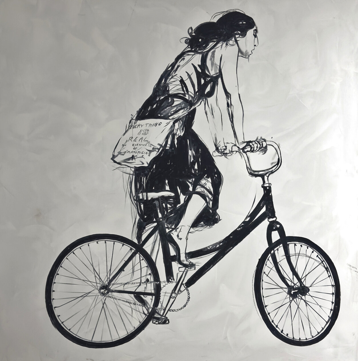 Place de la Revolution 2001 Graphite and Oil on Canvas 60x60 by Charles ...
