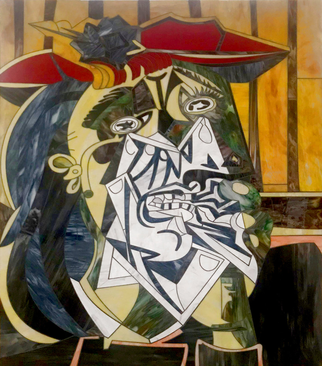 Weeping Woman 2022 Stained Glass Mosaic by Mauri and Andrea Aybar and ...