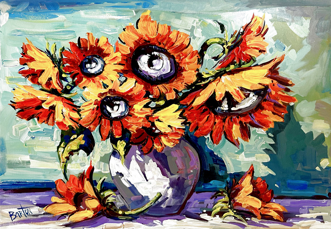 Golden Petals 2020 Oil on Canvas by Steve Barton - For Sale on Art ...