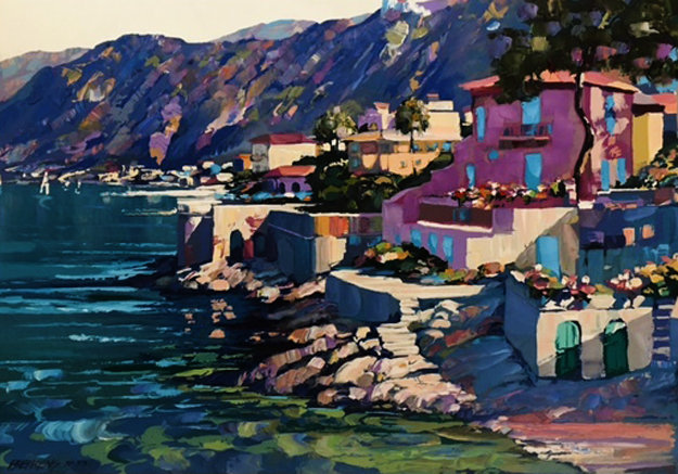 Capri Boats, 1996, Serigraph, 32x39, by Howard Behrens