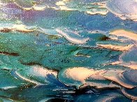 Lake Como Landing 2000 Embellished Giclee on Canvas 26x34 by Howard Behrens