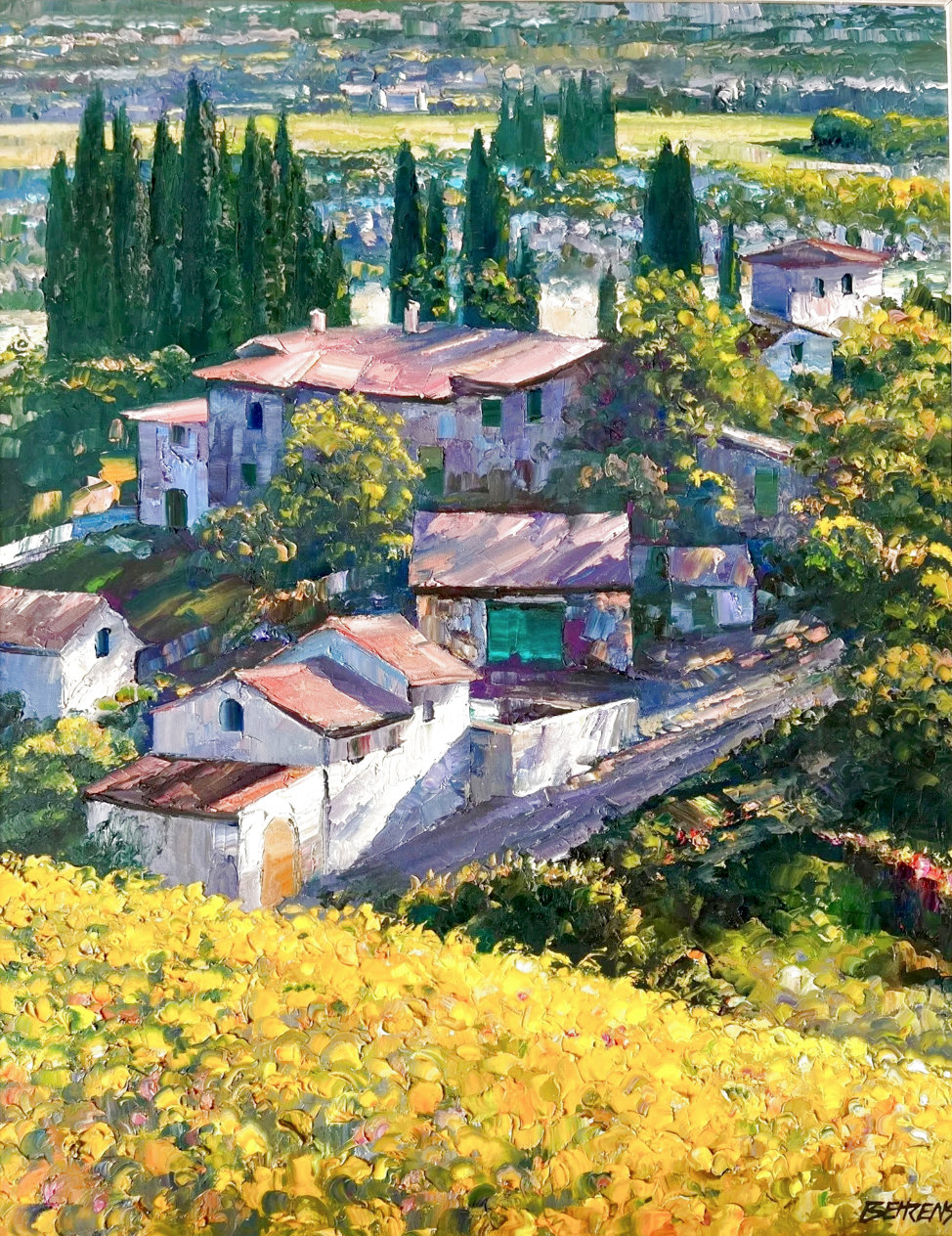 Tuscan Village Oil on Canvas by Howard Behrens - For Sale on Art Brokerage