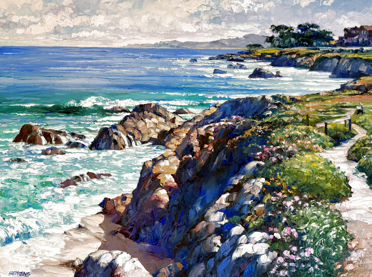Monterey Coast 1996 Framed Oil on Canvas 36x48 by Howard Behrens - For ...