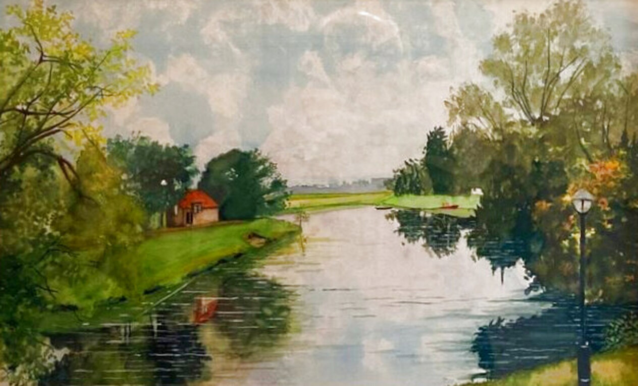 Den Bosch, Holland Framed Watercolor 15x22 by Tony Bennett - For Sale ...