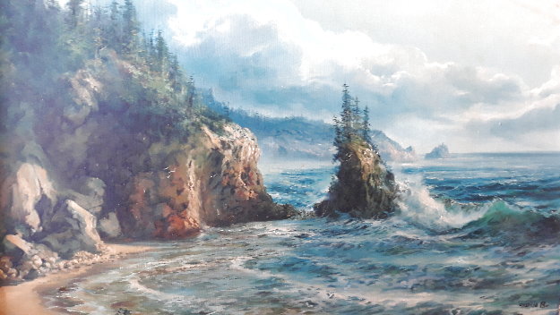 Juan Angel Castillo Bertho, Untitled Painting, (Seashore) , 1980 by ...