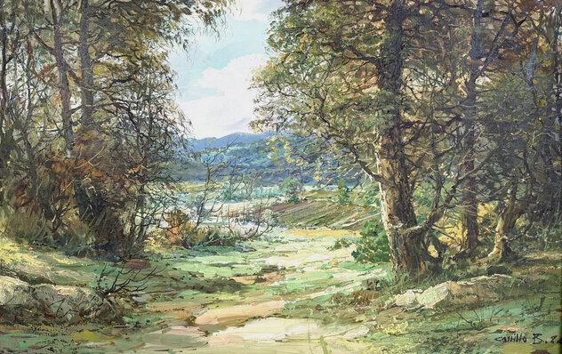 Untitled Landscape 2003 Framed Oil on Canvas 46x24 by Juan Angel ...