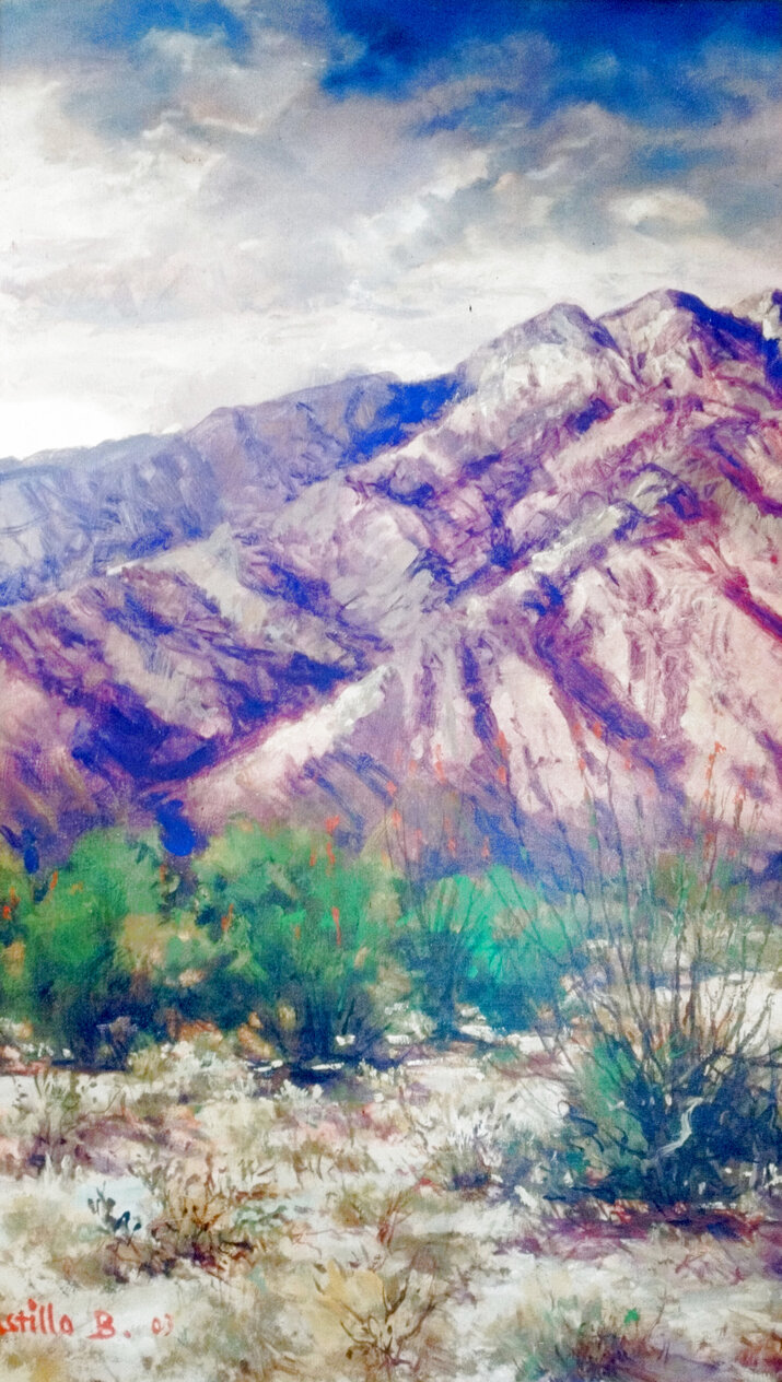 Untitled Landscape 2003 Framed Oil on Canvas 46x24 by Juan Angel ...