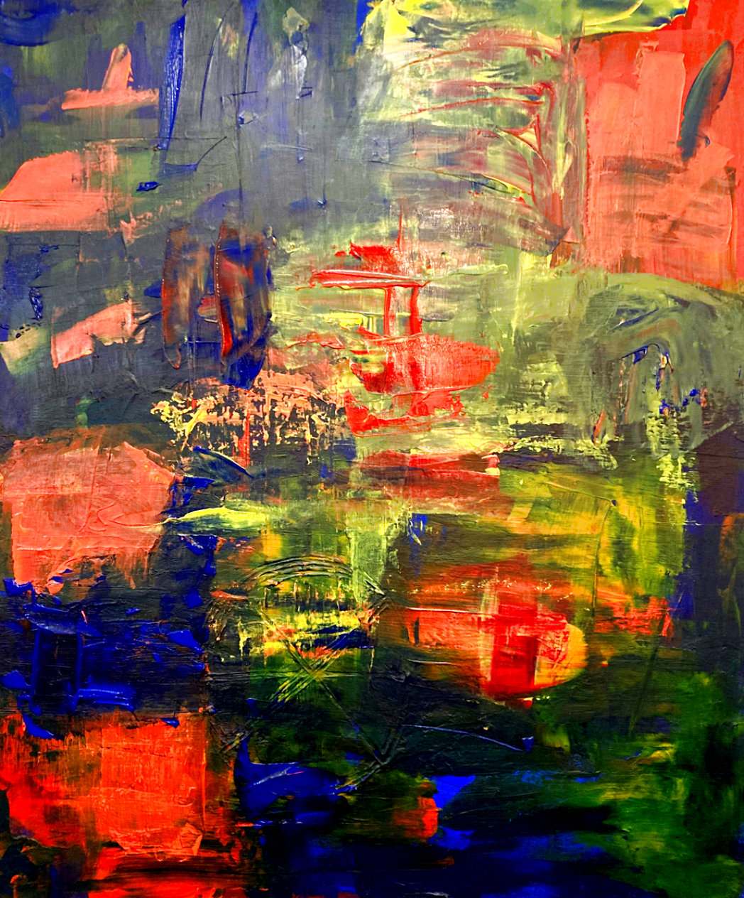 Red/Blue 2022 Acrylic on Canvas 36x26 by Frances Bildner - For Sale on ...