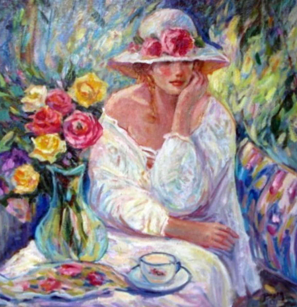Thoughtful Moment 1999 30x30 by Irene Borg - For Sale on Art Brokerage