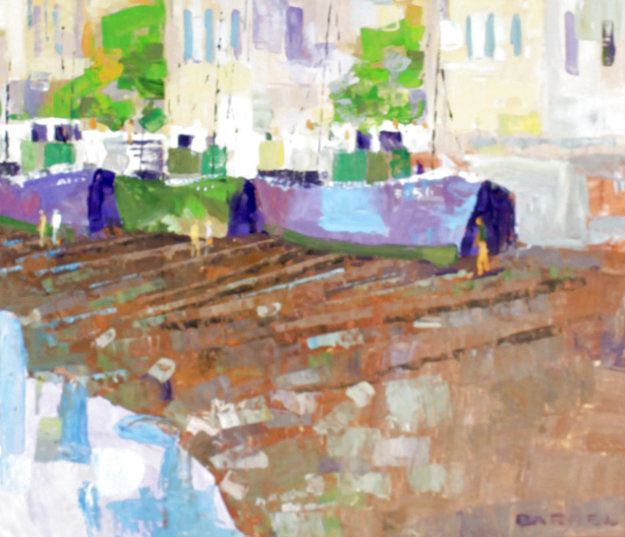 Untitled Cityscape Oil on Canvas 40x40 by Italo Botti