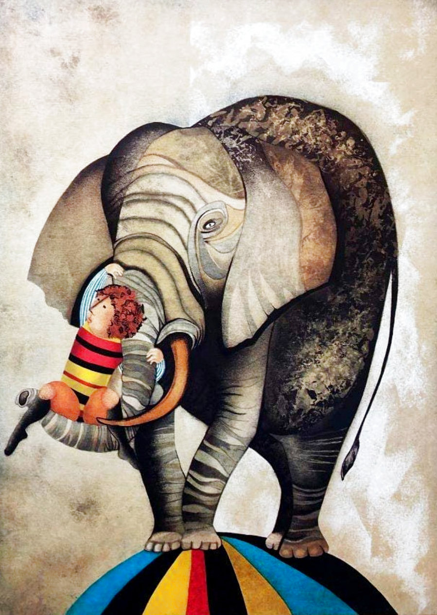 An Elephant For Kris Lithograph 30x22 by Graciela Rodo Boulanger - For ...