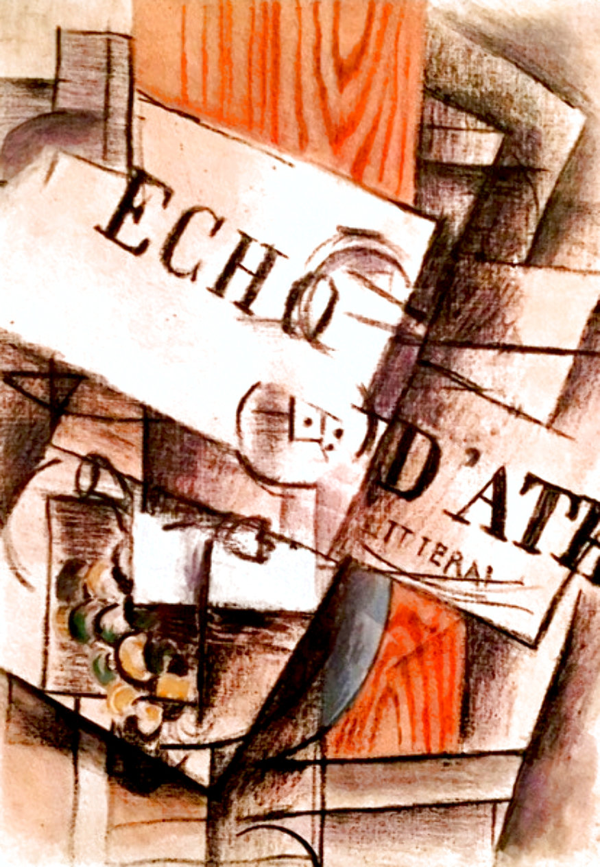 L'Echo D'Athenes 1960 Embellished Lithograph 12x9 by Georges Braque - For Sale on Art Brokerage