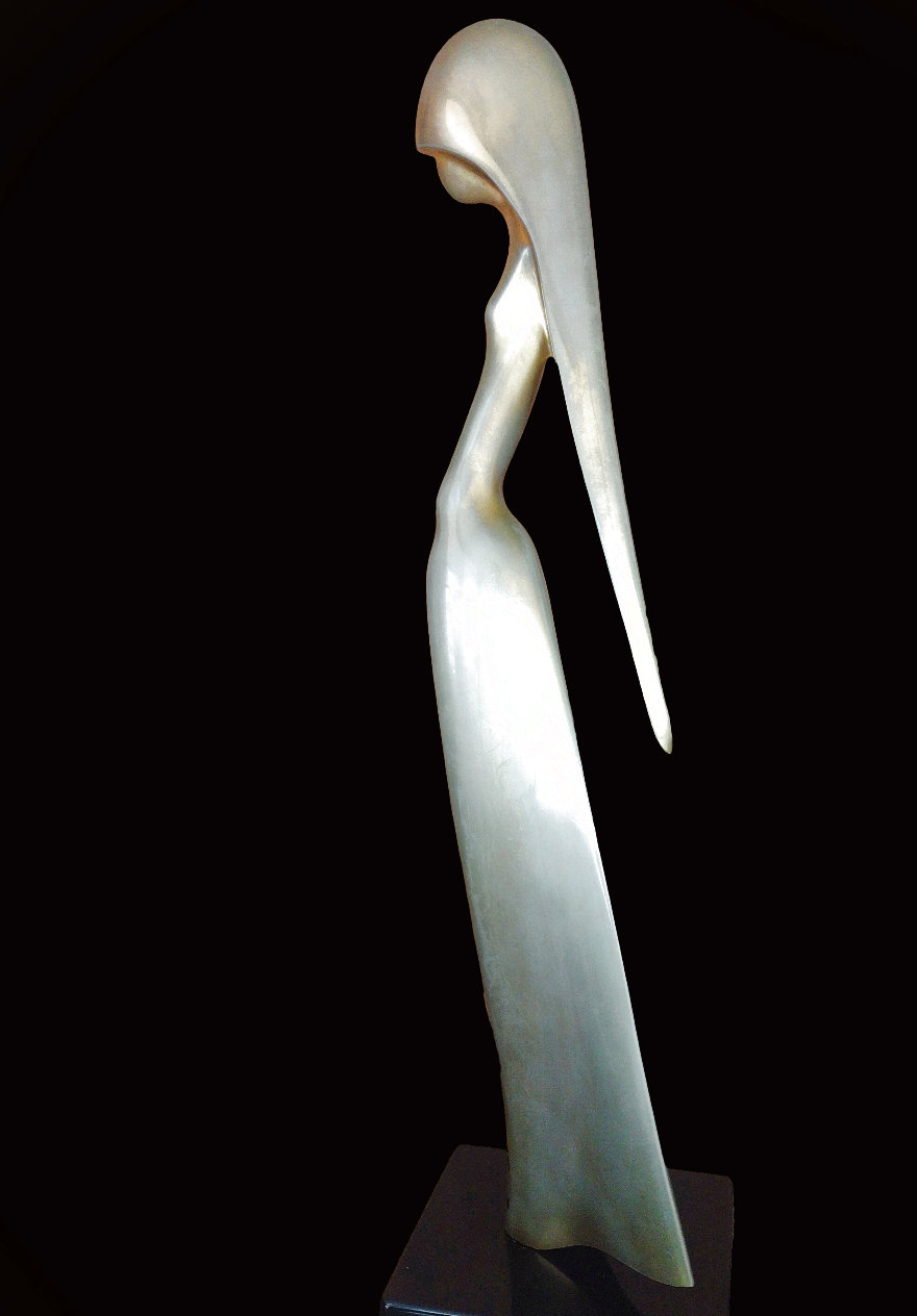 Jasmin Gold Plated Bronze Sculpture 1981 19 in by Paul Braslow - For ...