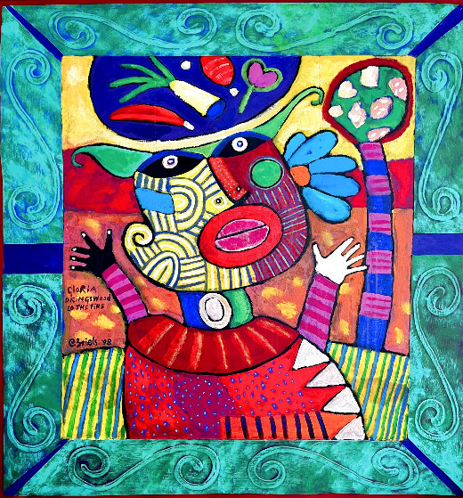 Gloria Brings Wood to the Fire 1990 Acrylic on Canvas by Clemens Briels ...