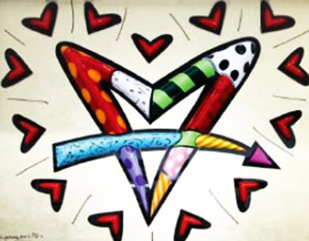 Love Circle Love Sculpture 2014 48x60 in Huge by Romero Britto - For ...