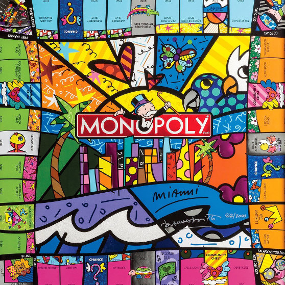 Romero Britto , Monopoly Miami 2018, serigraph by Romero Britto - For ...