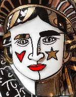 Golden Liberty Porcelain Sculpture 2022 22 in by Romero Britto - For ...