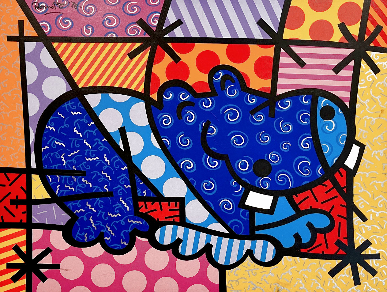 Hippopotamus 1993 Acrylic on Canvas by Romero Britto - For Sale on Art ...