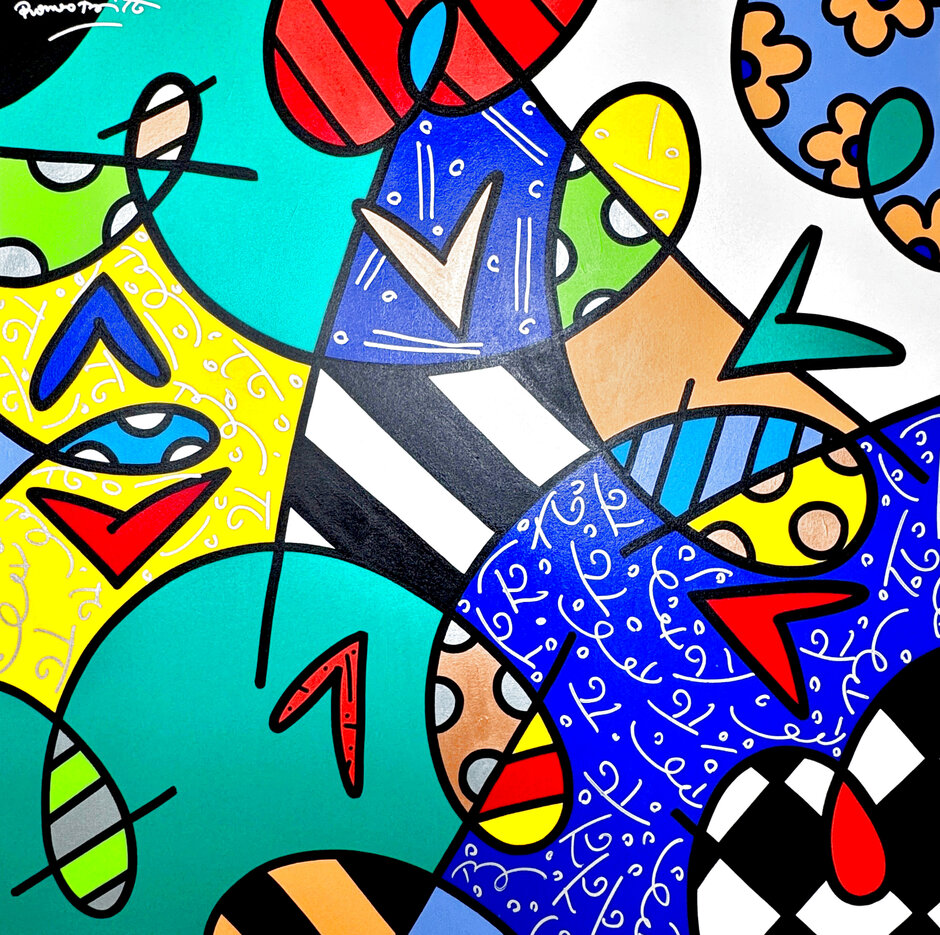 Romero Britto Original Paintings, Watercolors, Drawings And Works On ...