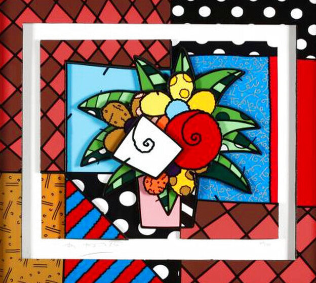 New Spring 2008 Limited Edition 3-D Mixed Media by Romero Britto - For ...