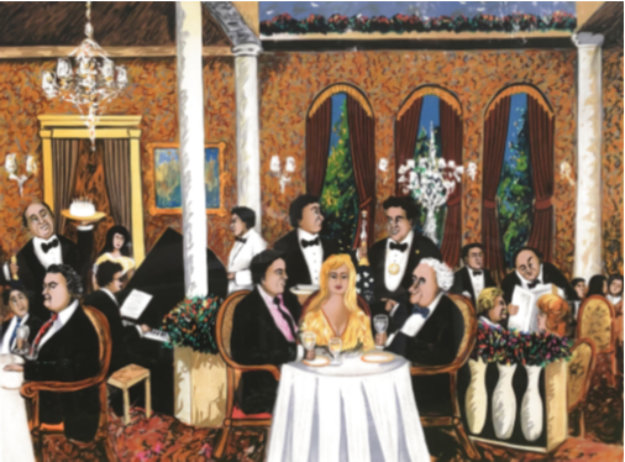 Guy Buffet print, portrait of chef with chicken by Guy Buffet