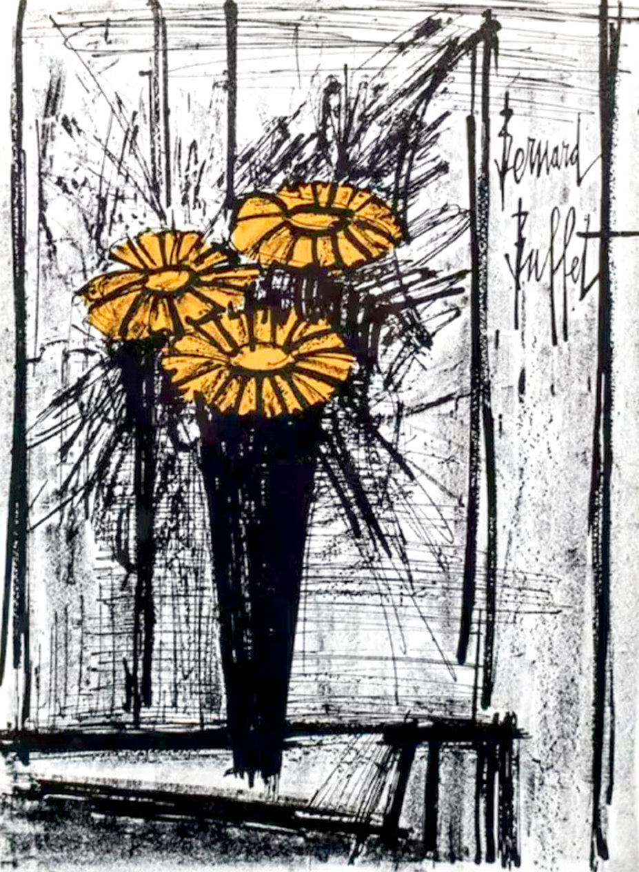 Flower Lithograph 8x11 by Bernard Buffet - For Sale on Art Brokerage