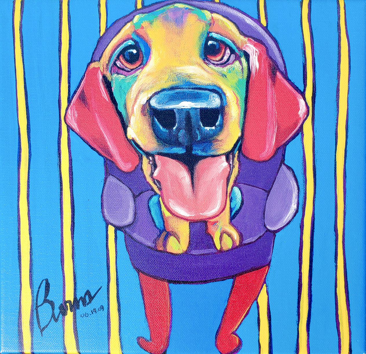 Couch Pawtato Series 2009 Suite of 6 Giclees on Canvas by Ron Burns - For Sale on Art Brokerage