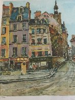Rue Montagne De Saint Genevieve 1992 14x17 color lithograph of ...