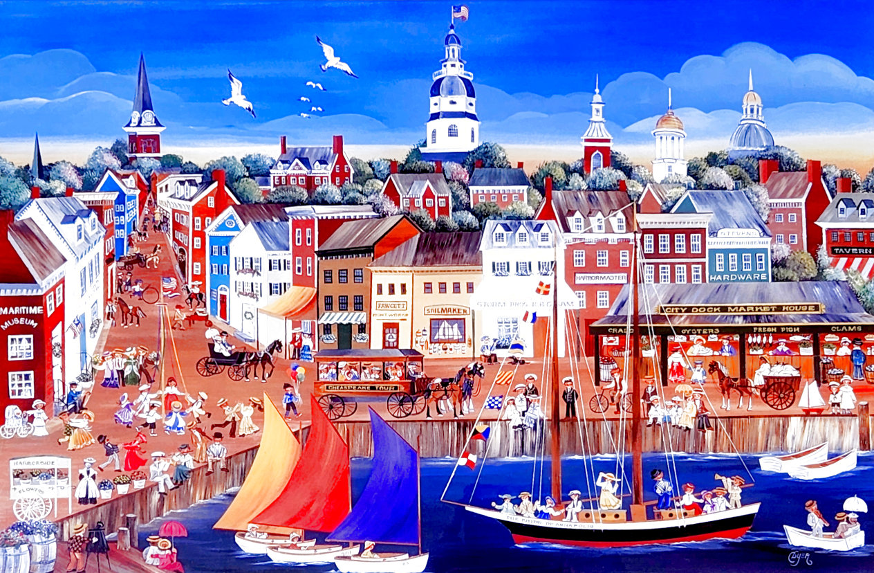 Annapolis Street Festival Offset Lithograph on Canvas by Carol Dyer ...