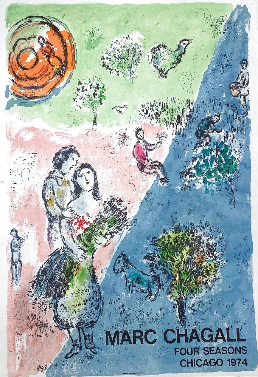 Four Seasons Poster 1974 Surrealism by Marc Chagall - For Sale on Art ...